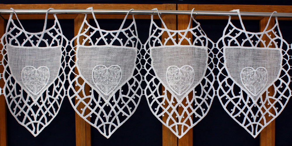 Brise bise macramé et pur lin motif Cœur