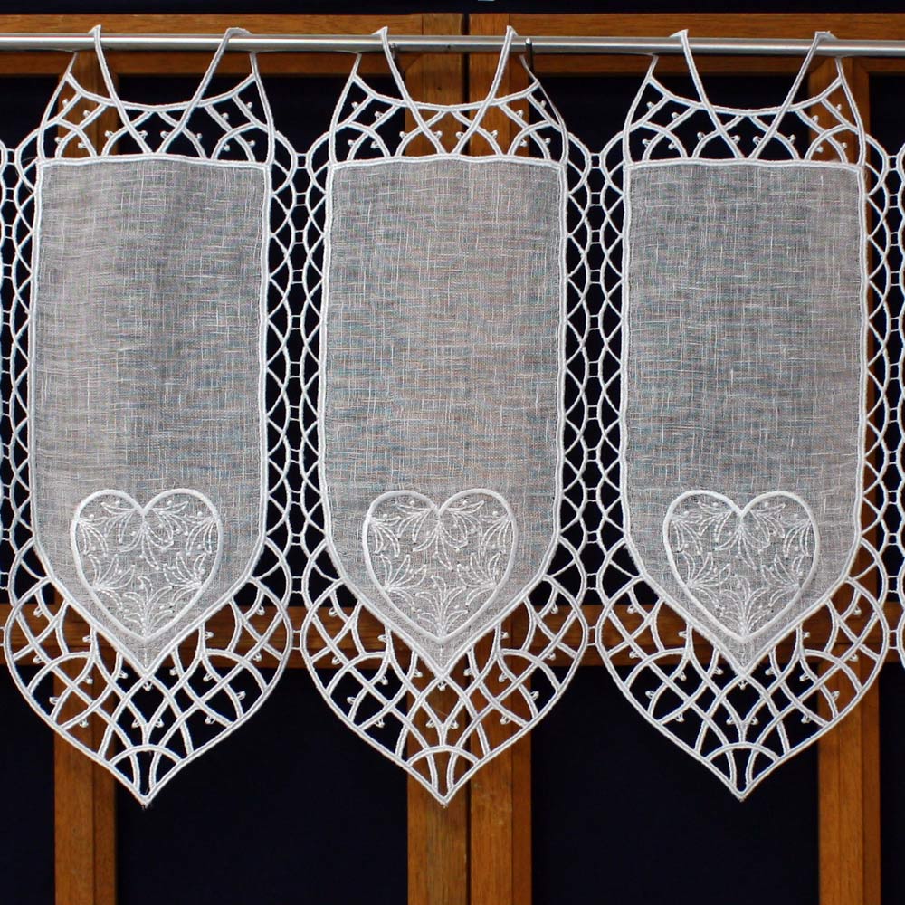 Brise bise macramé et pur lin motif Cœur