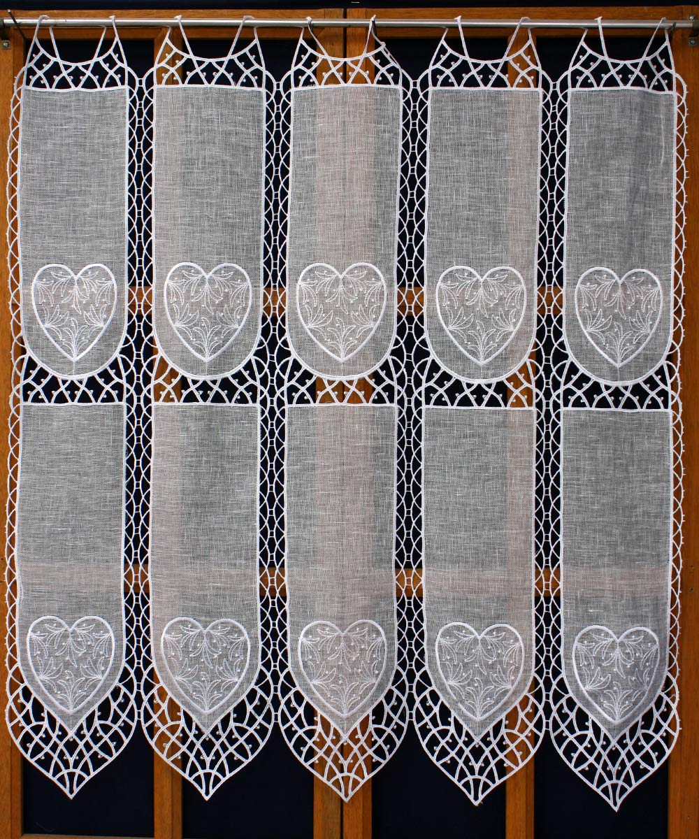 Brise bise macramé et pur lin motif Cœur