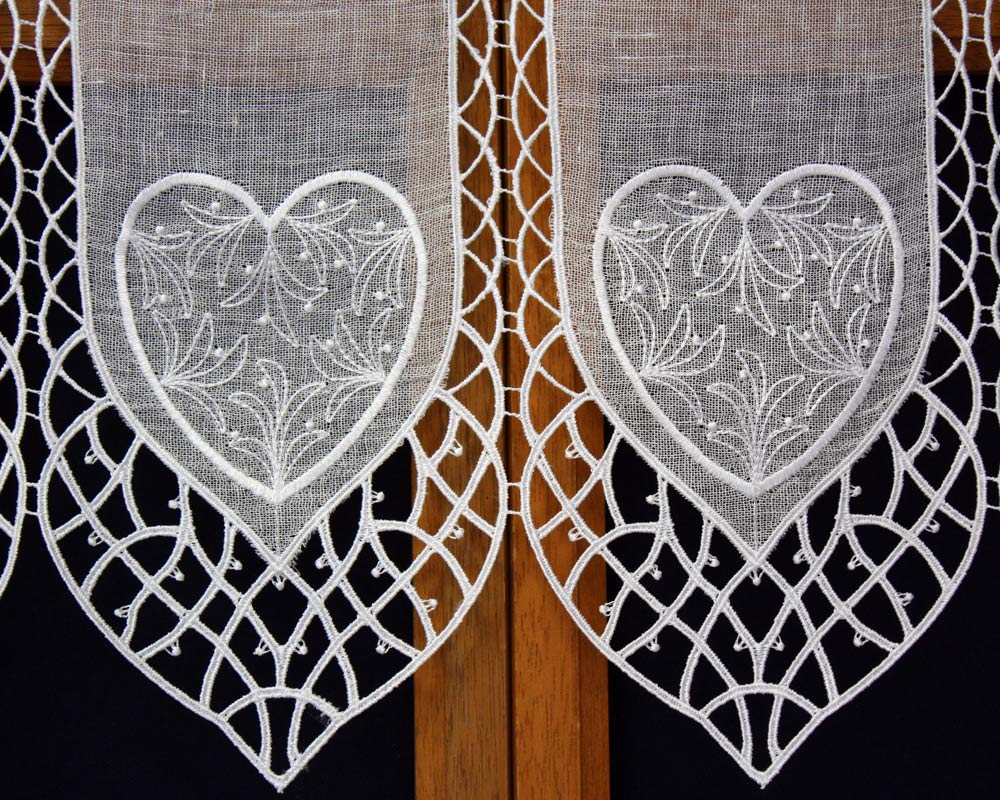 Brise bise macramé et pur lin motif Cœur
