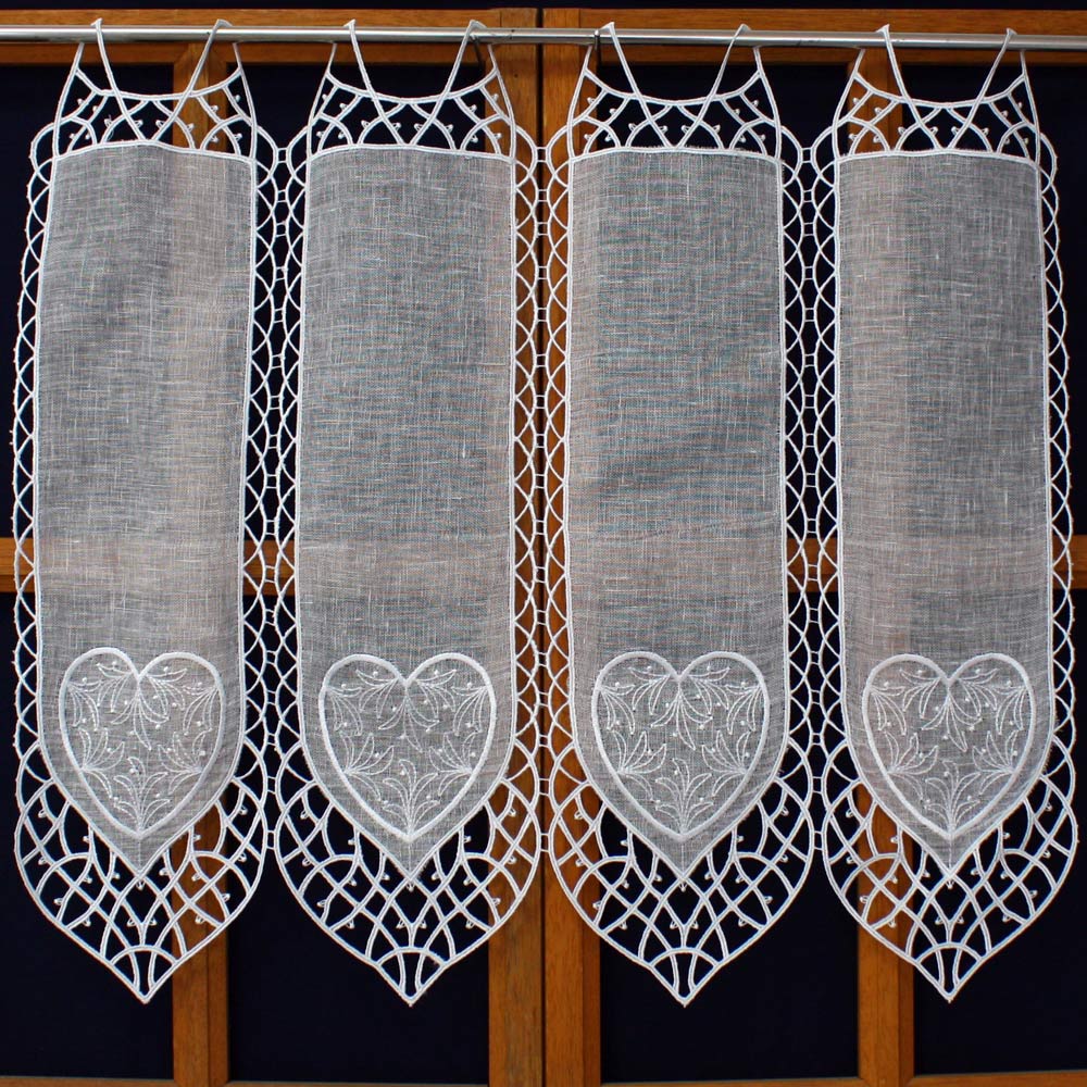 Brise bise macramé et pur lin motif Cœur